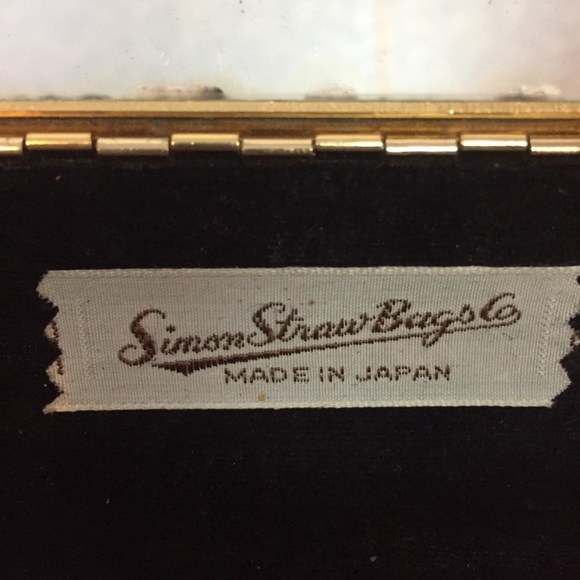 SIMON STRAW BAGS | Bags | Vtg 6s Simon Straw Bags Gold Metal Purse ...